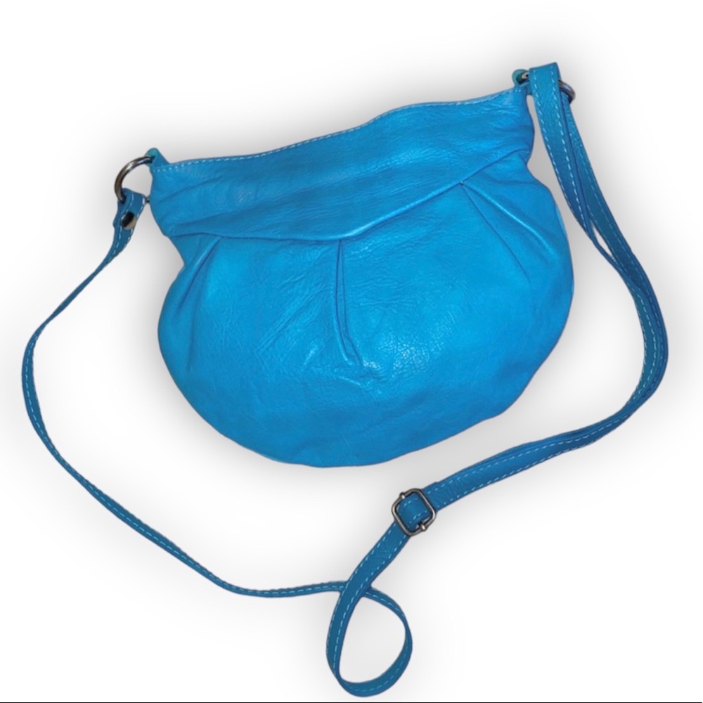 Vera Pelle Purse Vintage Italian Leather Blue - Gem